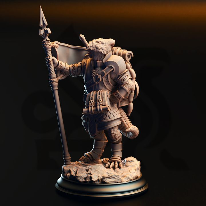 3D Printable Silver Kobold Squire - Archemen the Stouthearted by DM Stash